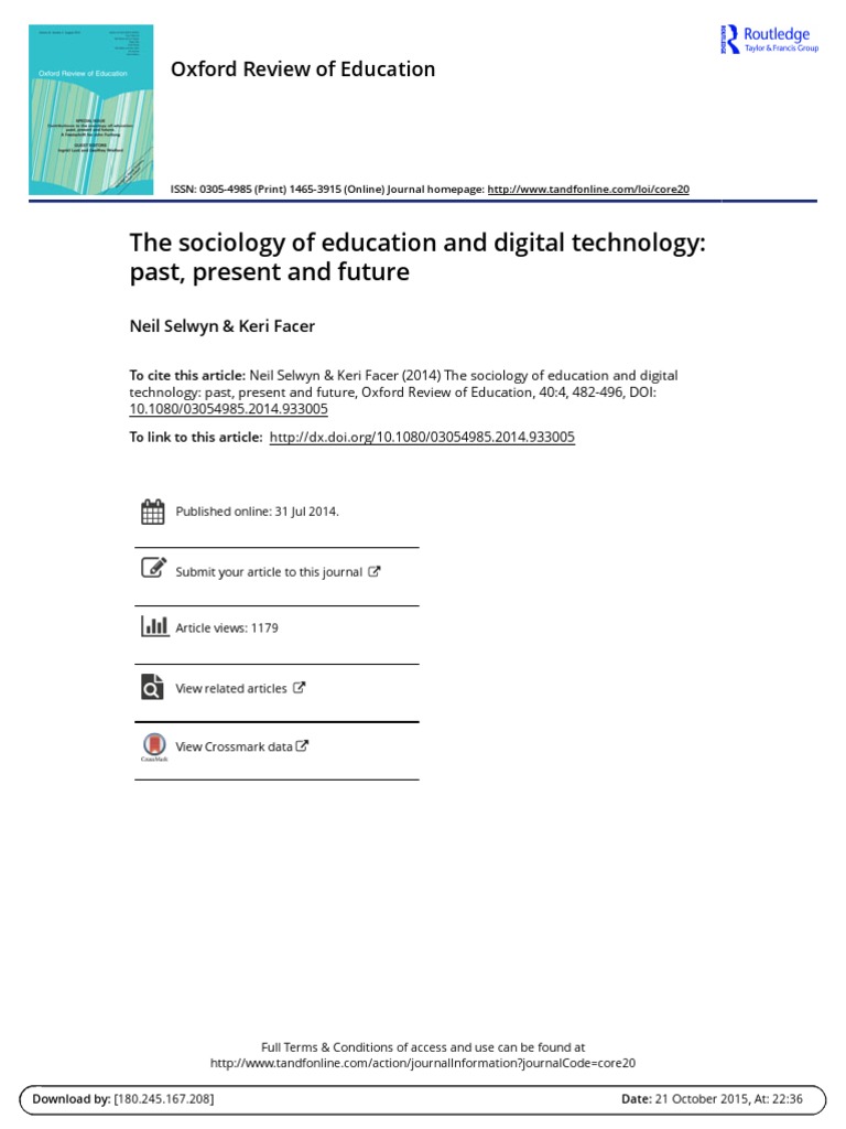 Sociology of Technology | PDF | Sociology | New Media