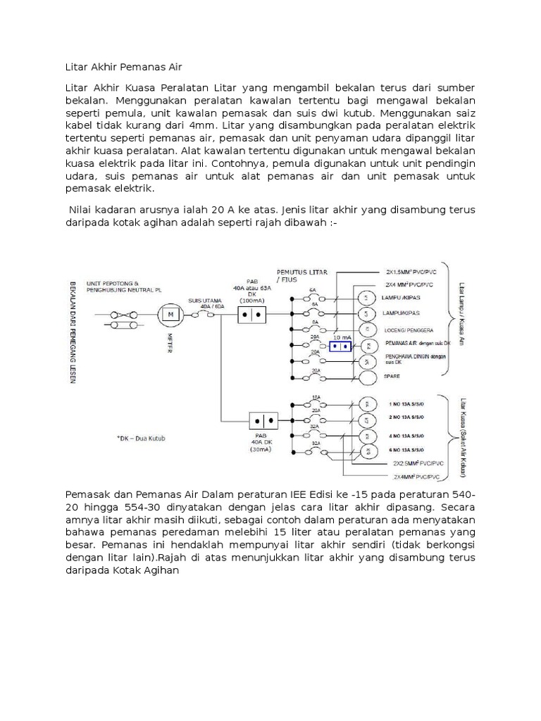 Panduan Litar Akhir Pemanas Air | PDF