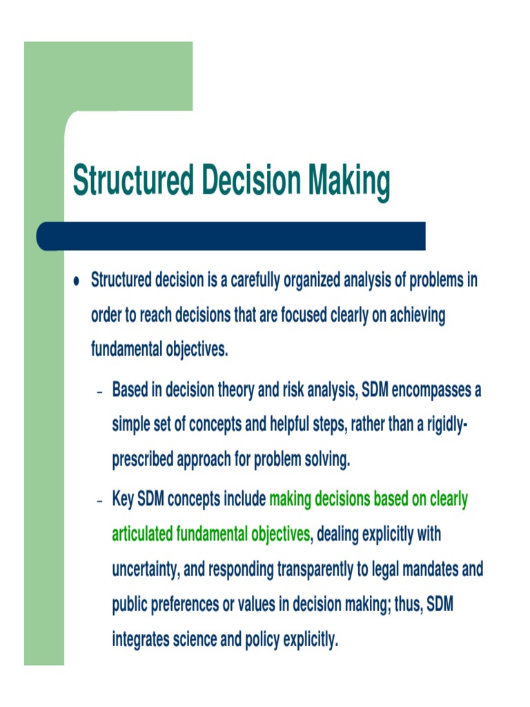 An Overview of the Key Concepts and Steps of Structured Decision Making ...