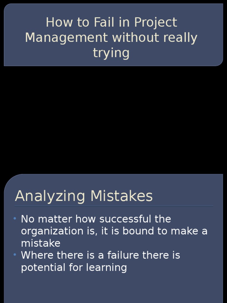15 How To Fail in Project Management Without Really Trying | PDF ...