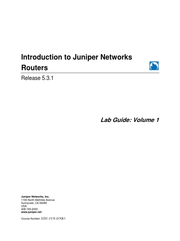 Juniper Lab Guide IJNR | PDF | Command Line Interface | Router (Computing)