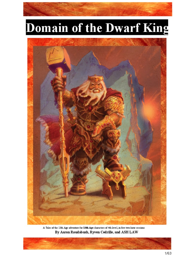 Domain of The Dwarf King | PDF | Dwarf (Dungeons & Dragons) | Races And ...