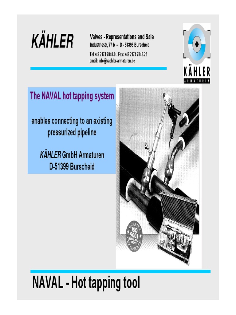 NAVAL Hot Tapping Tool Overview | PDF | Valve | Screw