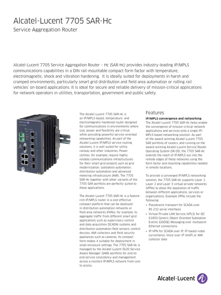 Alcatel_7705_SAR-Hc_Datasheet | Multiprotocol Label Switching | Virtual ...