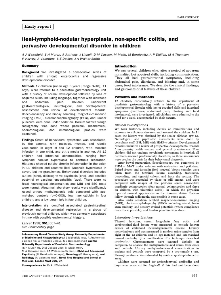 Ileal-lymphoid-nodular hyperplasia, non-specific colitis, and pervasive ...