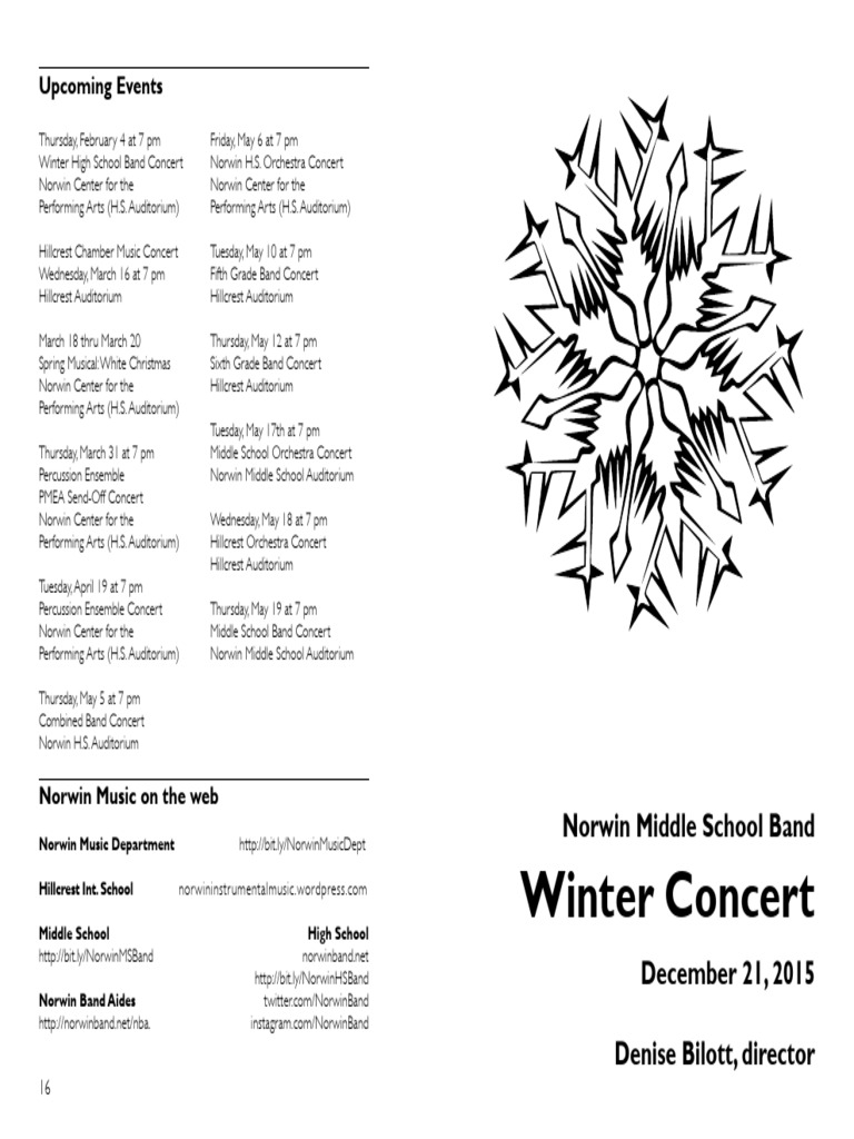 Norwin MS Winter Band Concert 2015 | PDF | Music Education | Performing ...