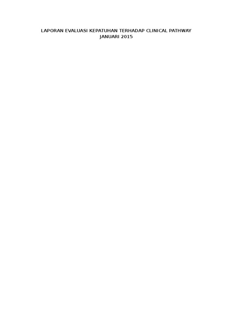Contoh Laporan Clinical Pathway RS Royal Progress - Jan15 | PDF