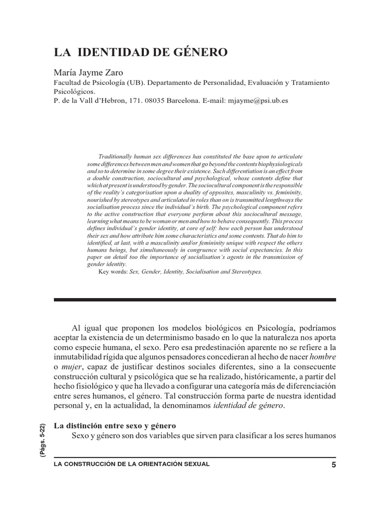 Identidad de Género y Socialización | PDF | Género | Estudios de género