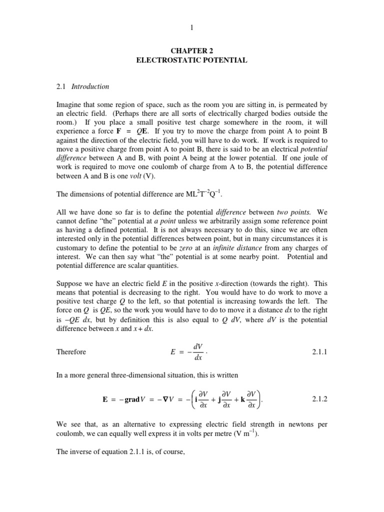 Electrostatic Potential: Difference | PDF | Electronvolt | Trigonometric Functions
