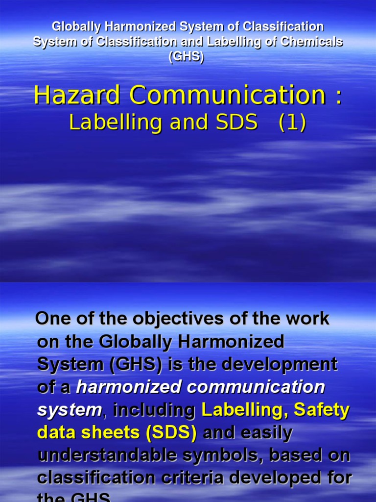 8. GHS Hazard Comm Labeling & SDS - 1 | Dangerous Goods | Occupational ...