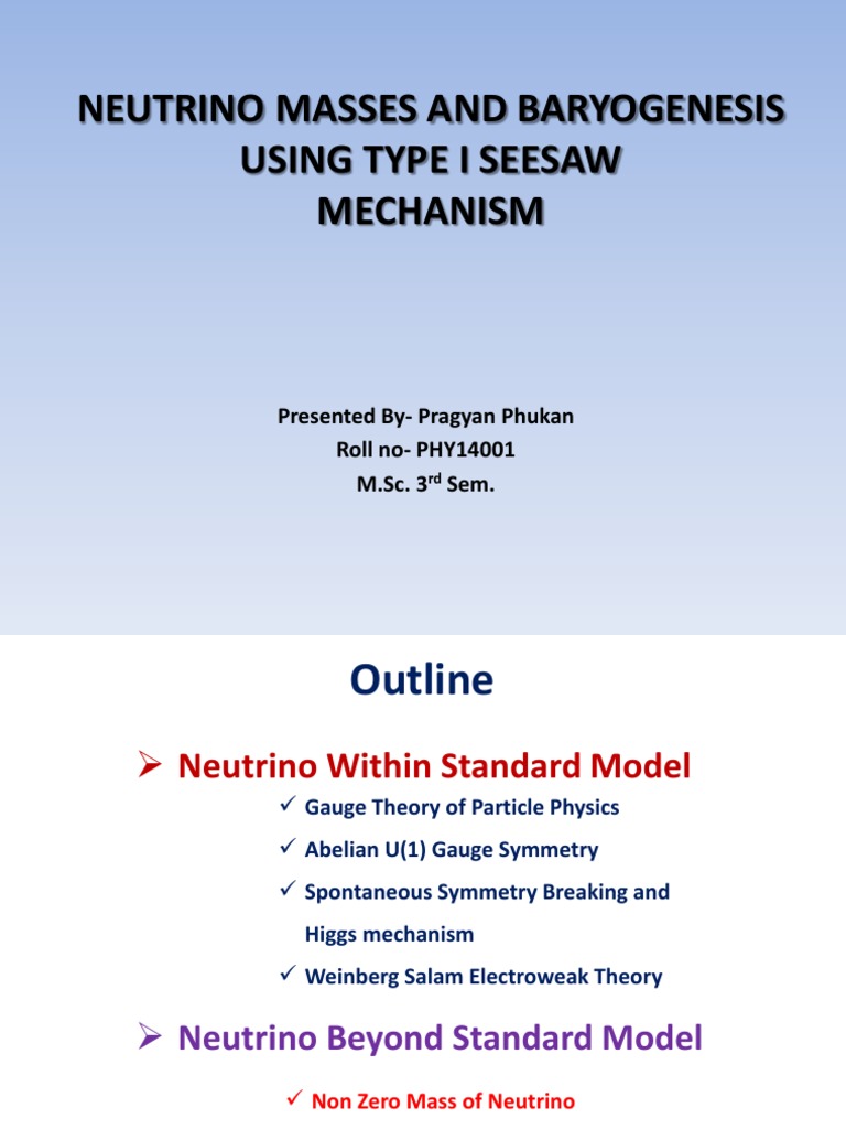 Neutrino Masses and Baryogenesis Using Type I Seesaw Mechanism | PDF ...