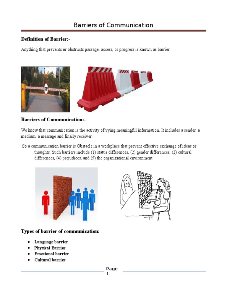 Definition of Barrier | PDF | Gender | Gender Studies