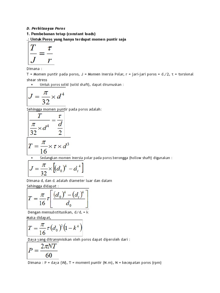 Rumus Perhitungan Poros | PDF | Sains & Matematika