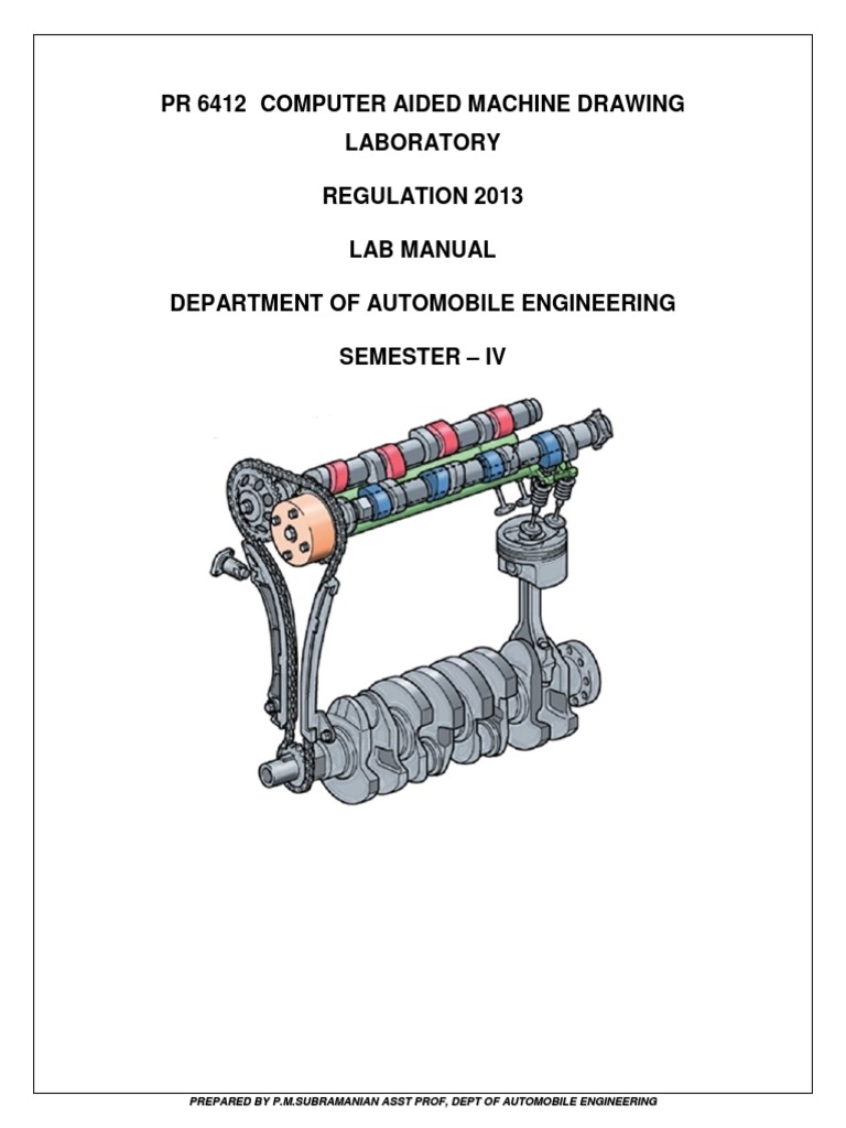 PR6412 Computer Aided Machine Drawing Lab Manual | PDF | Computer Aided ...
