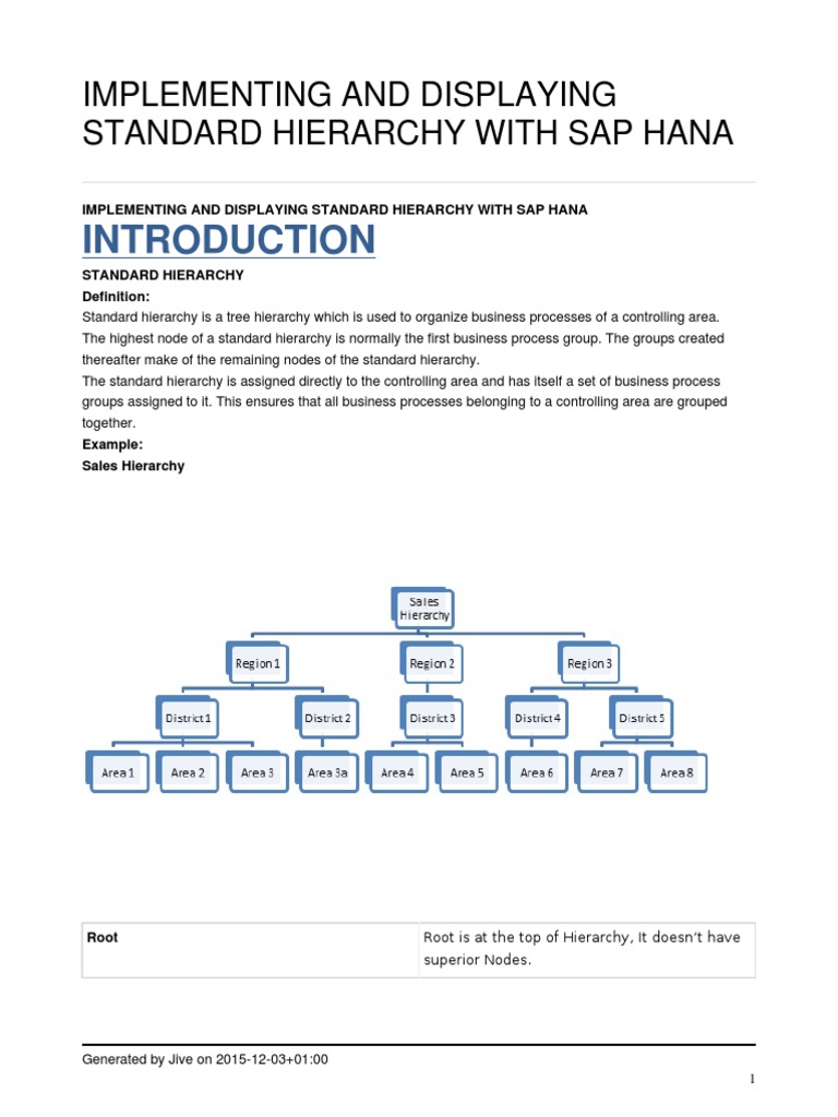 Doc on Implementing and Displaying Standard Hierarchy in Sap Hana | Hierarchy | Parameter ...