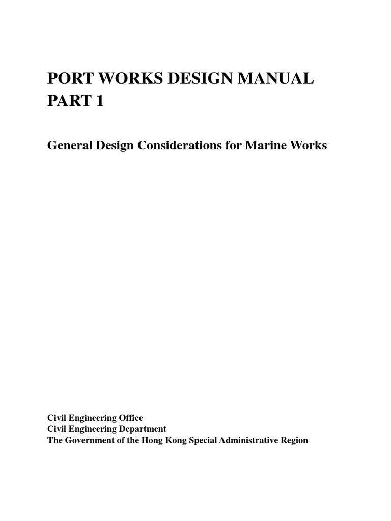 Port Works Design Manual Part 1 (General Design Consideration For ...