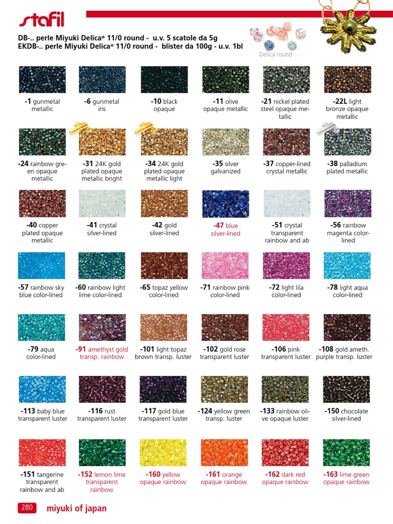 Colori Miyuki | PDF | Color | Transition Metals