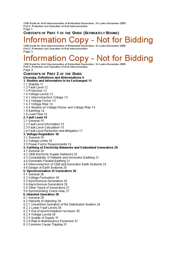 Grid Interconnection of Embedded Generators Not For Bidding | PDF ...