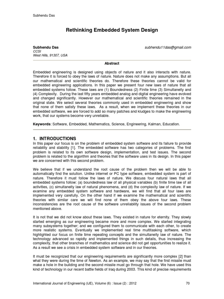 Rethinking Embedded System Design | PDF | Force | Nonlinear System