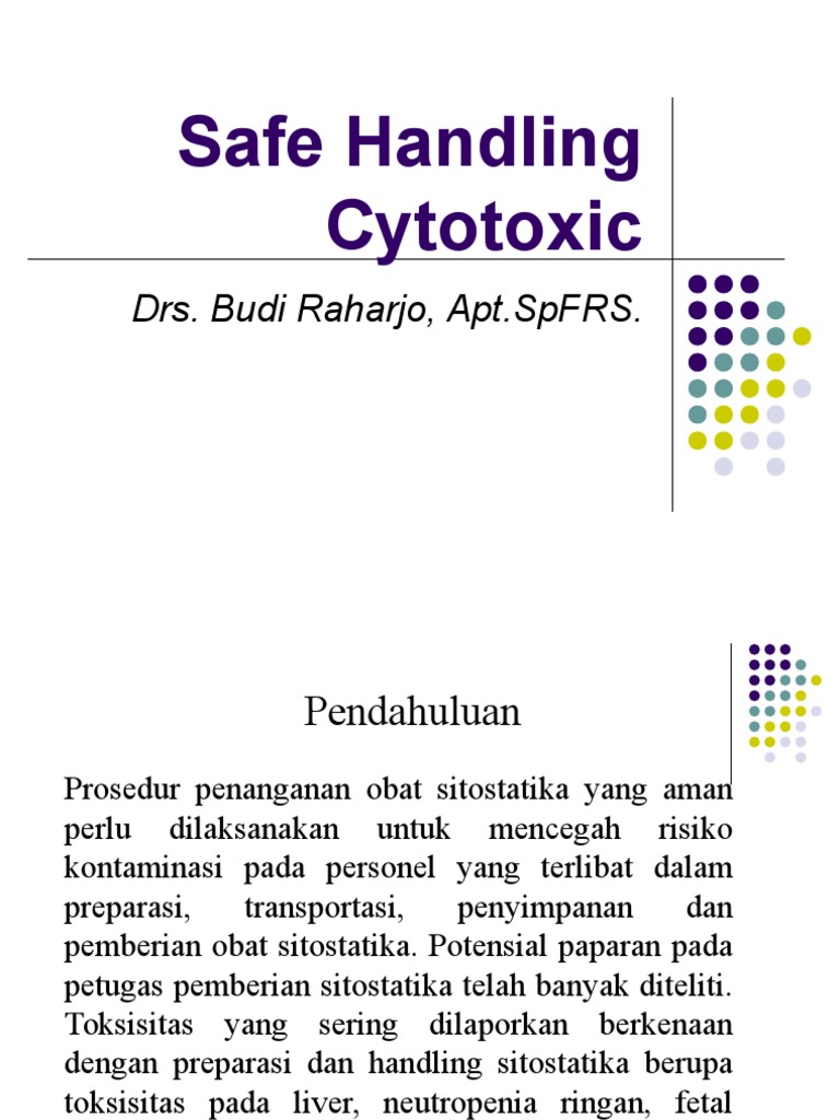 Safe Handling Cytotoxic | PDF | Sains & Matematika