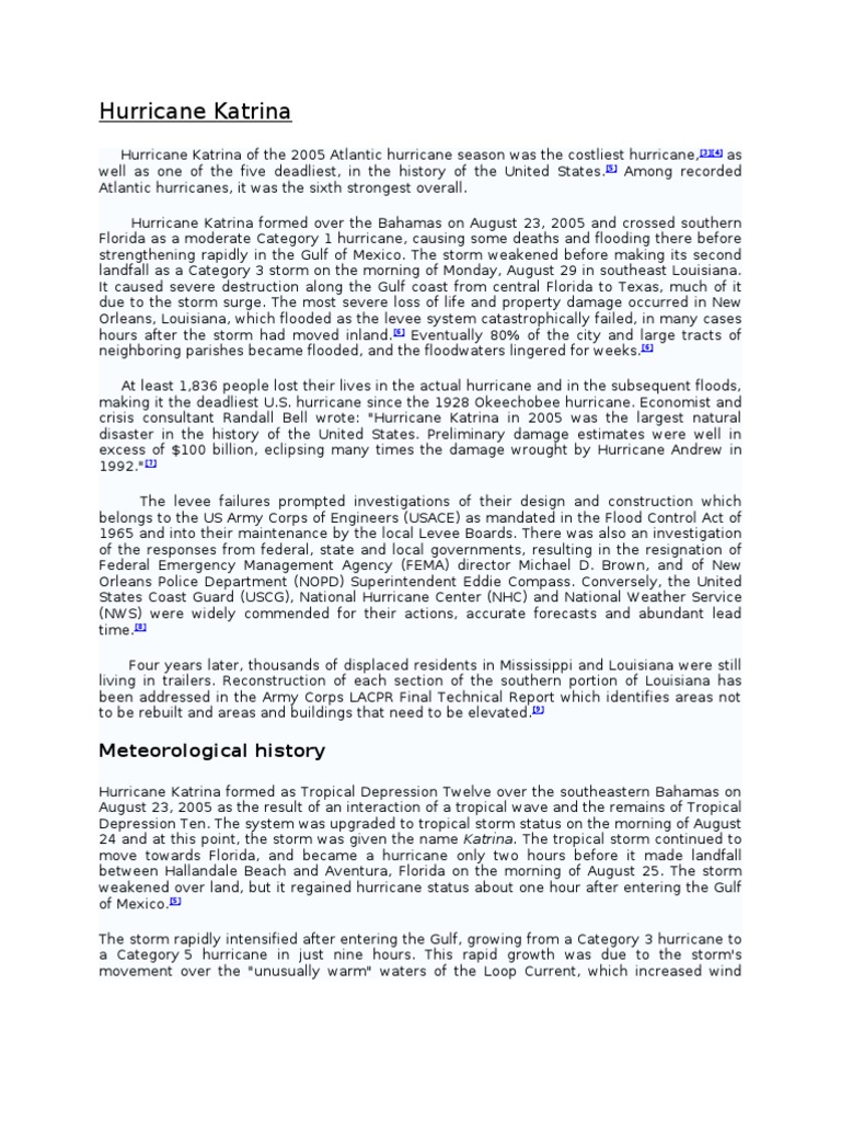 Hurricane Katrina | PDF | Hurricane Katrina | Tropical Cyclones