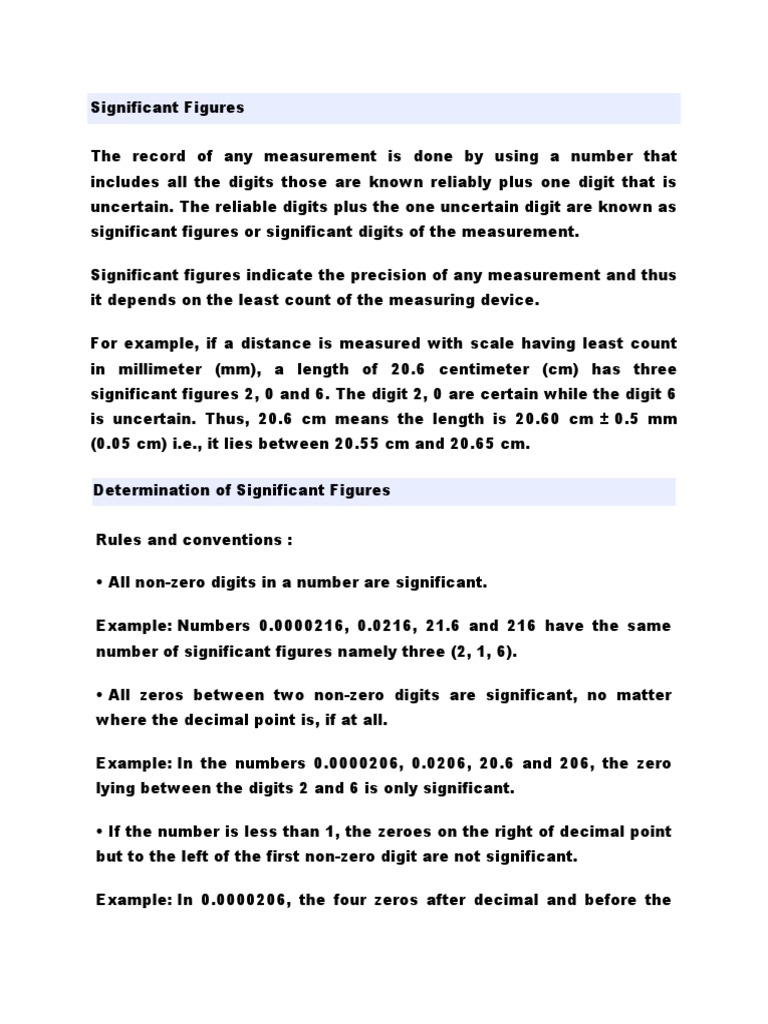 Significant Figures | PDF | Accuracy And Precision | Observational Error