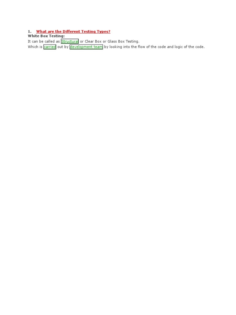 What Are The Different Testing Types | PDF