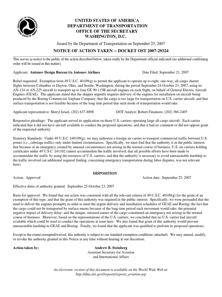 Dot Ost 2007 29324 0002 | PDF | Airlines | Aircraft