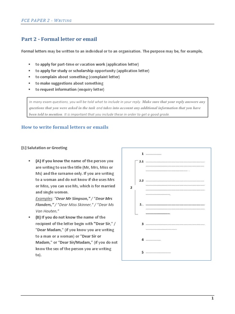 FCE Formal Letter - Email | Linguistics | Semiotics