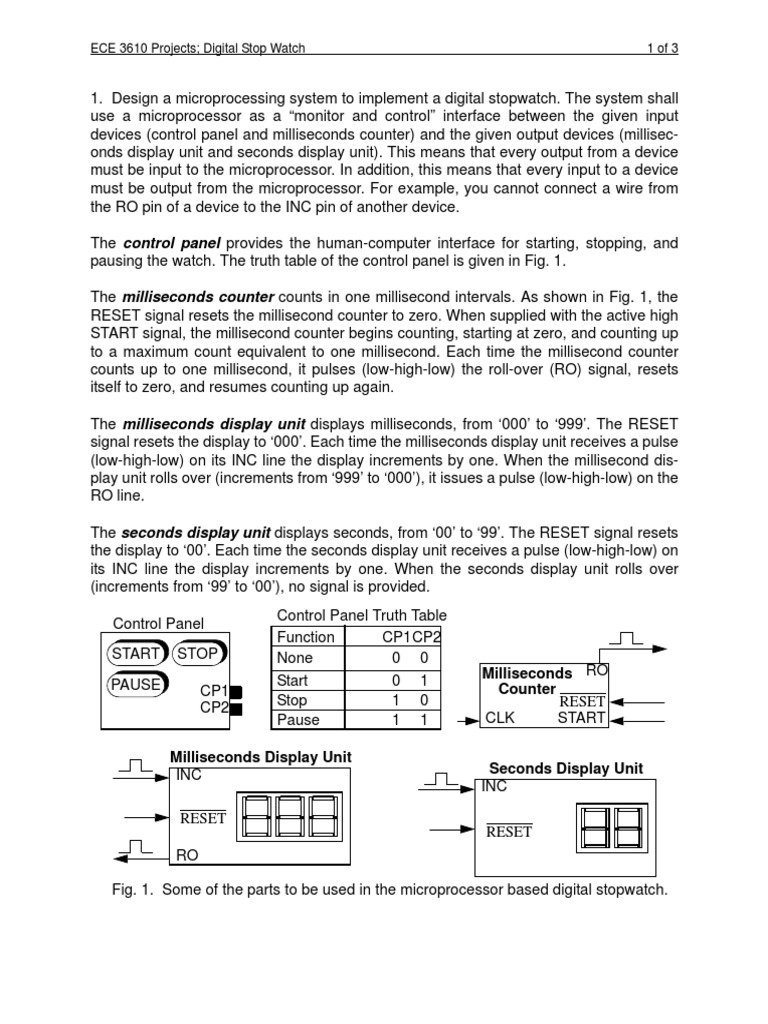 Digital Stopwatch | PDF | Input/Output | Read Only Memory