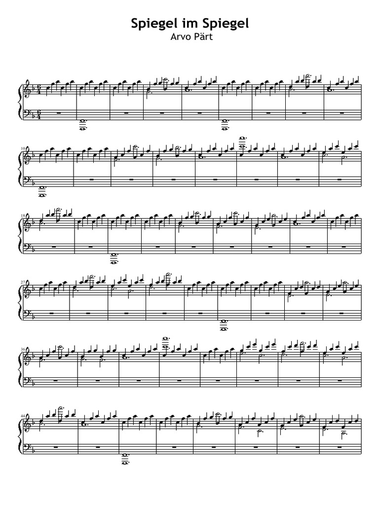 Spiegel Im Spiegel - Arvo Part Piano Solo Transcription (1)
