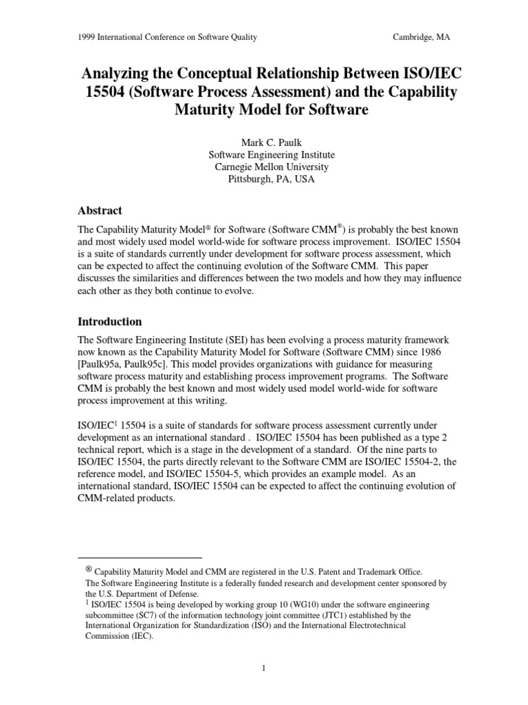 ISO/IEC 15504 and CMM Comparison | PDF | Software Quality | Software ...