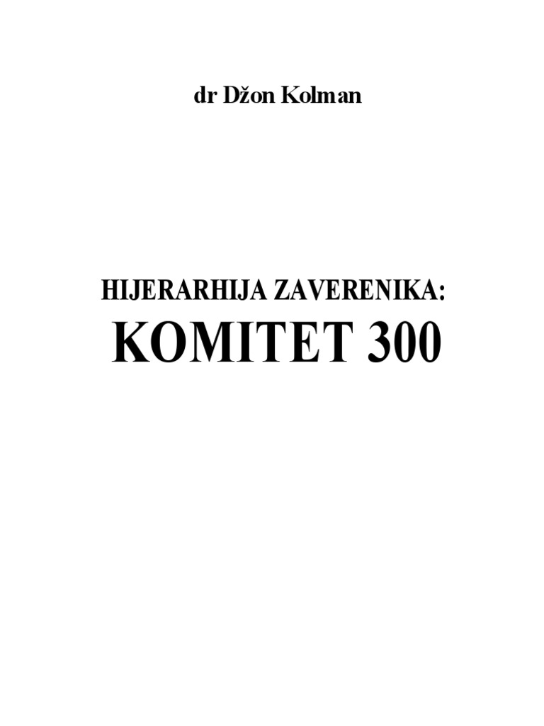 Dr. Dzon Kolman - Komitet 300 | PDF