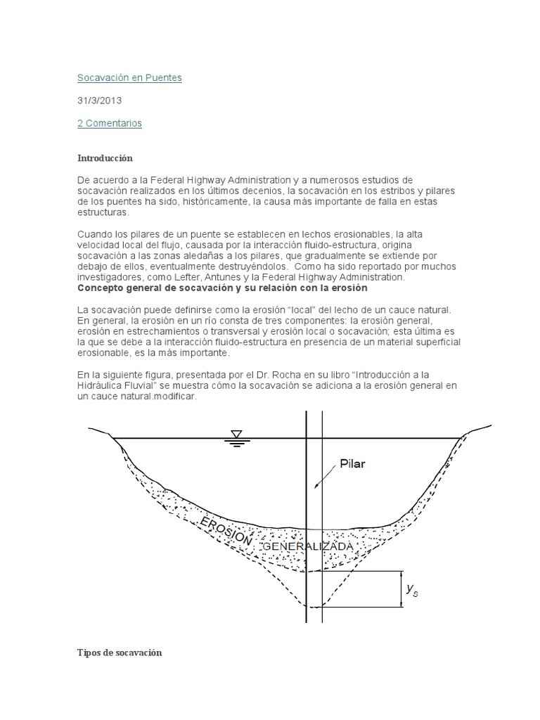 Socavación en Puentes | PDF | Río | Erosión