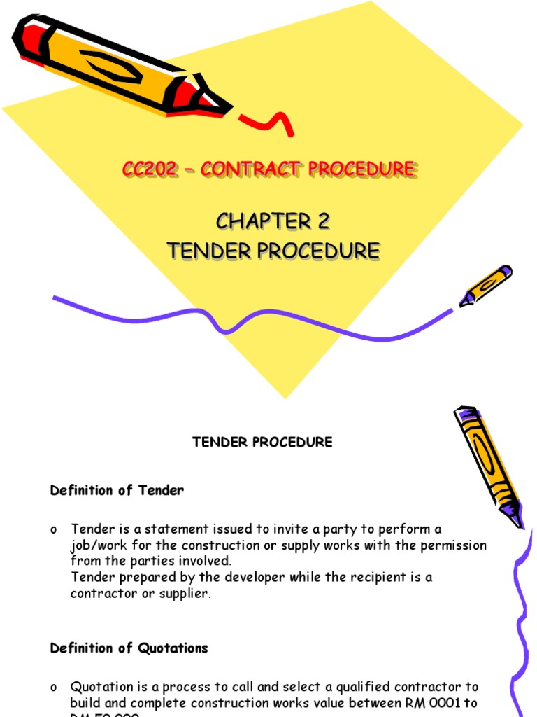 Tender Procedure | PDF | General Contractor | Business
