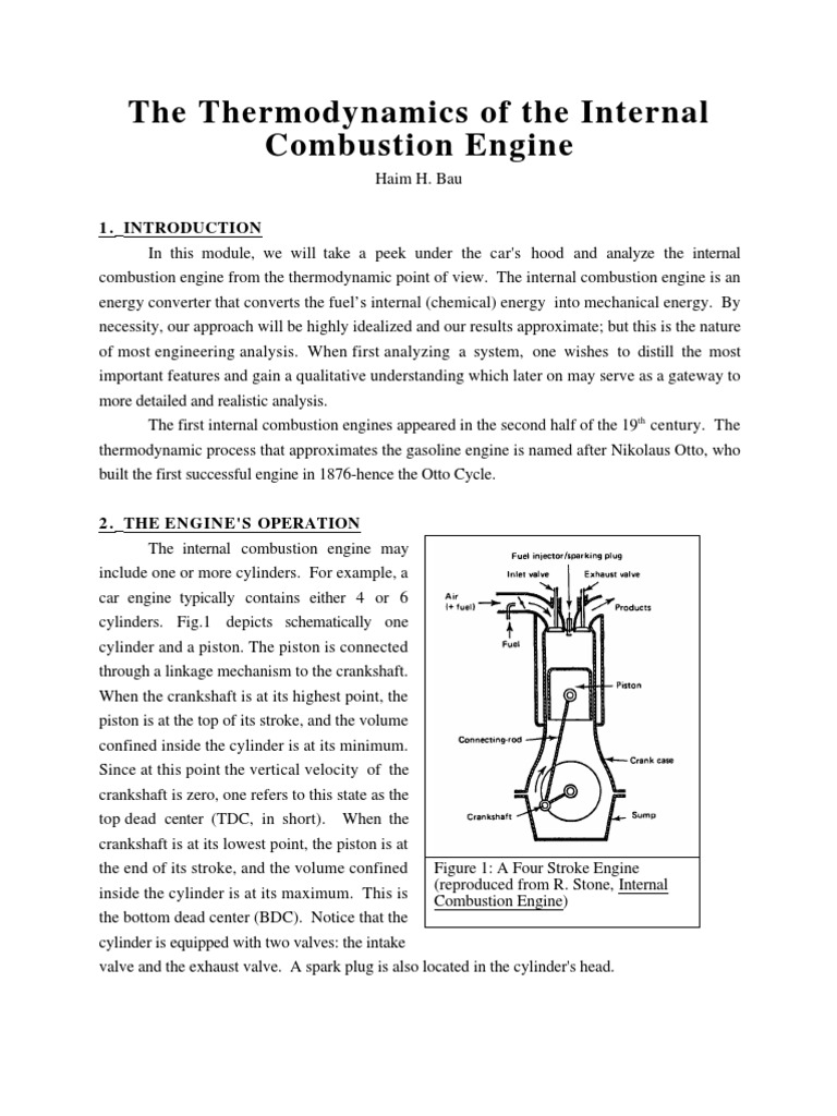 The Thermodynamics of The Internal Combustion Engine | PDF