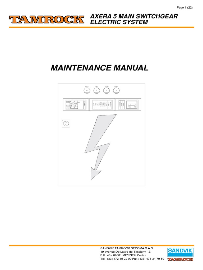 Maintenance Manual for the Axera 5 Main Switchgear Electric System ...