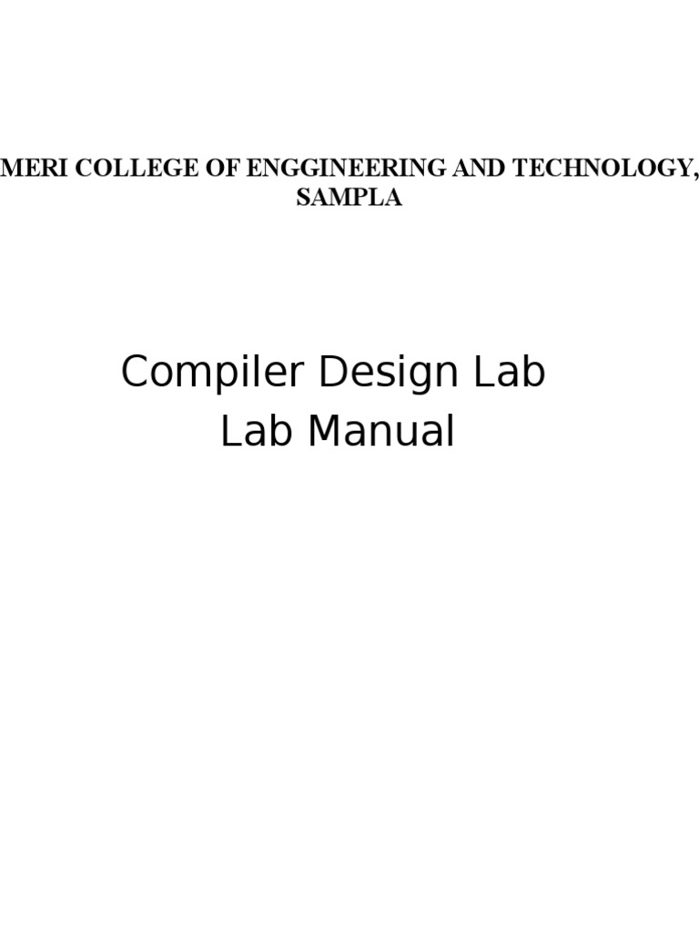 Compiler Design Lab Manual 7th | PDF | C (Programming Language) | Compiler
