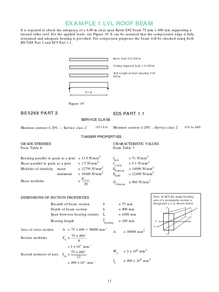 Example1 Timber Design | PDF | Lumber | Beam (Structure)