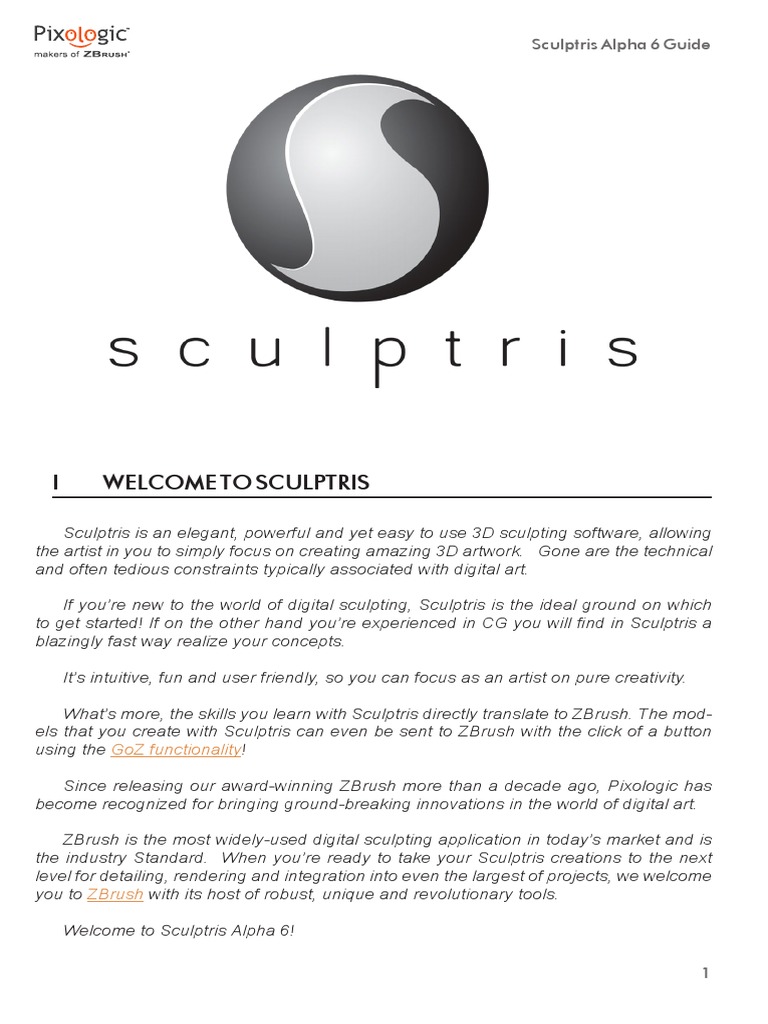Sculptris Alpha 6 User Guide | PDF | Texture Mapping | 3 D Modeling