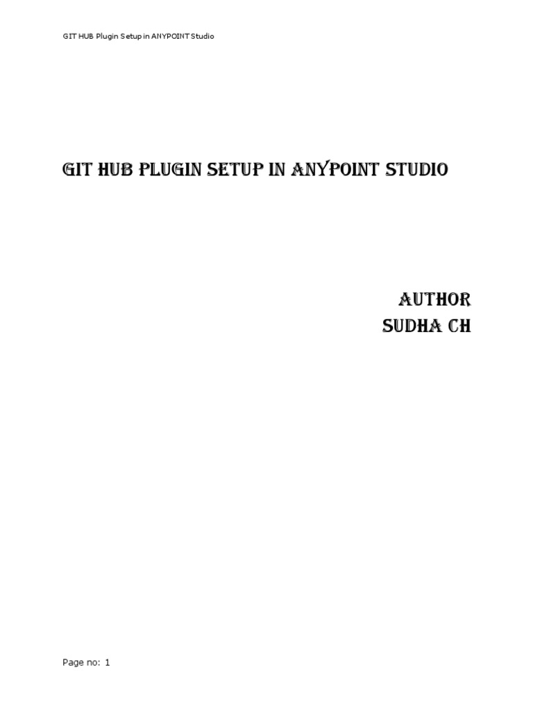 GitHub Plugin Setup On Anypoint Studio | PDF | Version Control | Information Technology Management