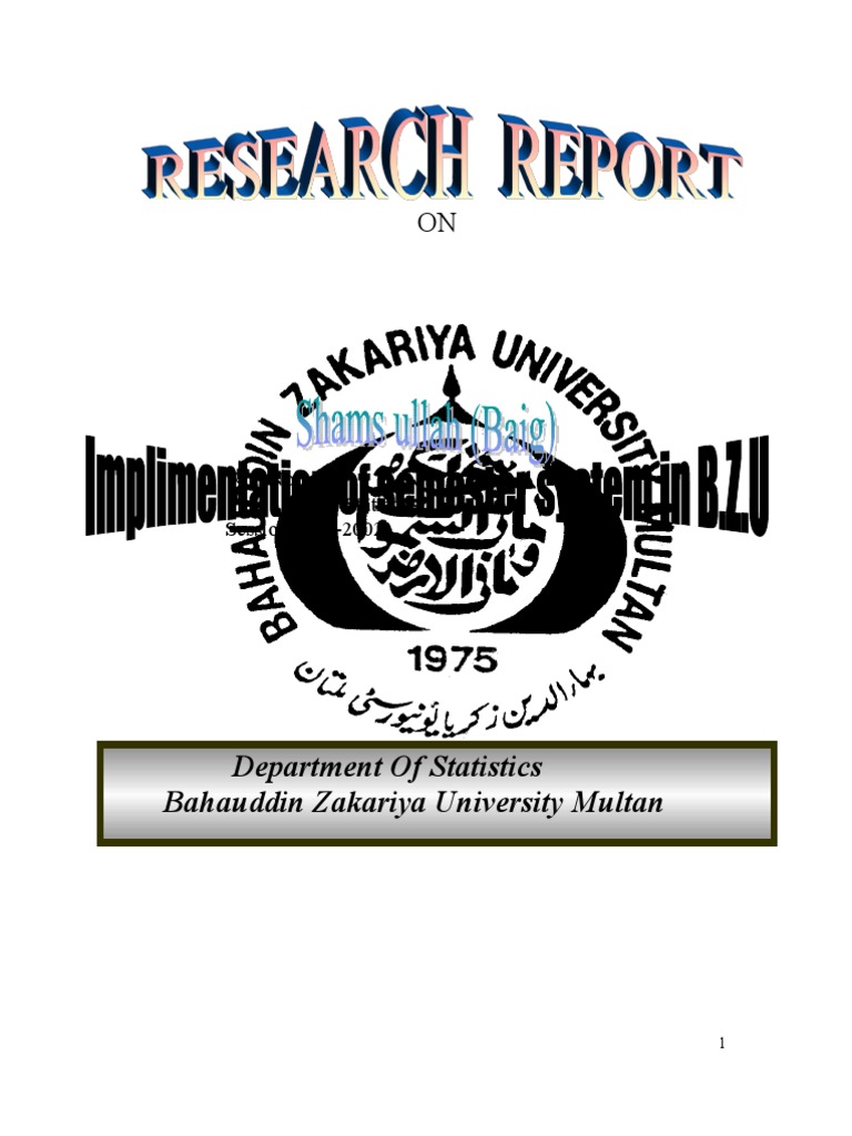 Implementation of Semester System in BZU | PDF | Sampling (Statistics ...