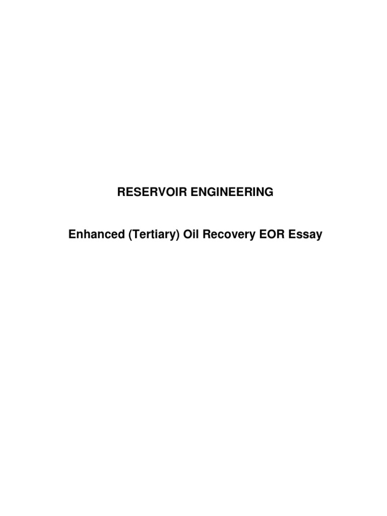 Tertiary Enhanced Oil Recovery | PDF | Enhanced Oil Recovery ...