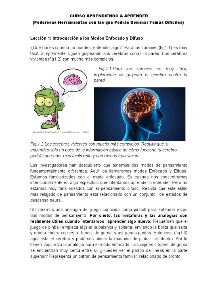 Curso Aprendiendo A Aprender | PDF | Memoria | Memoria de trabajo