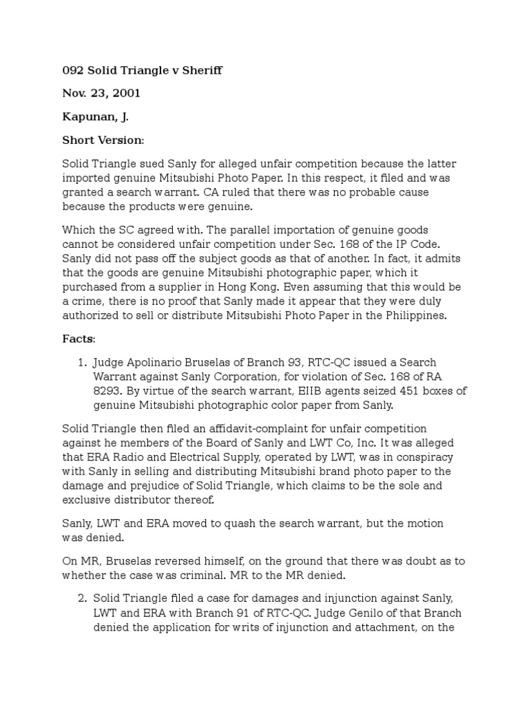 092 Solid Triangle V Sheriff | PDF | Probable Cause | Search And Seizure