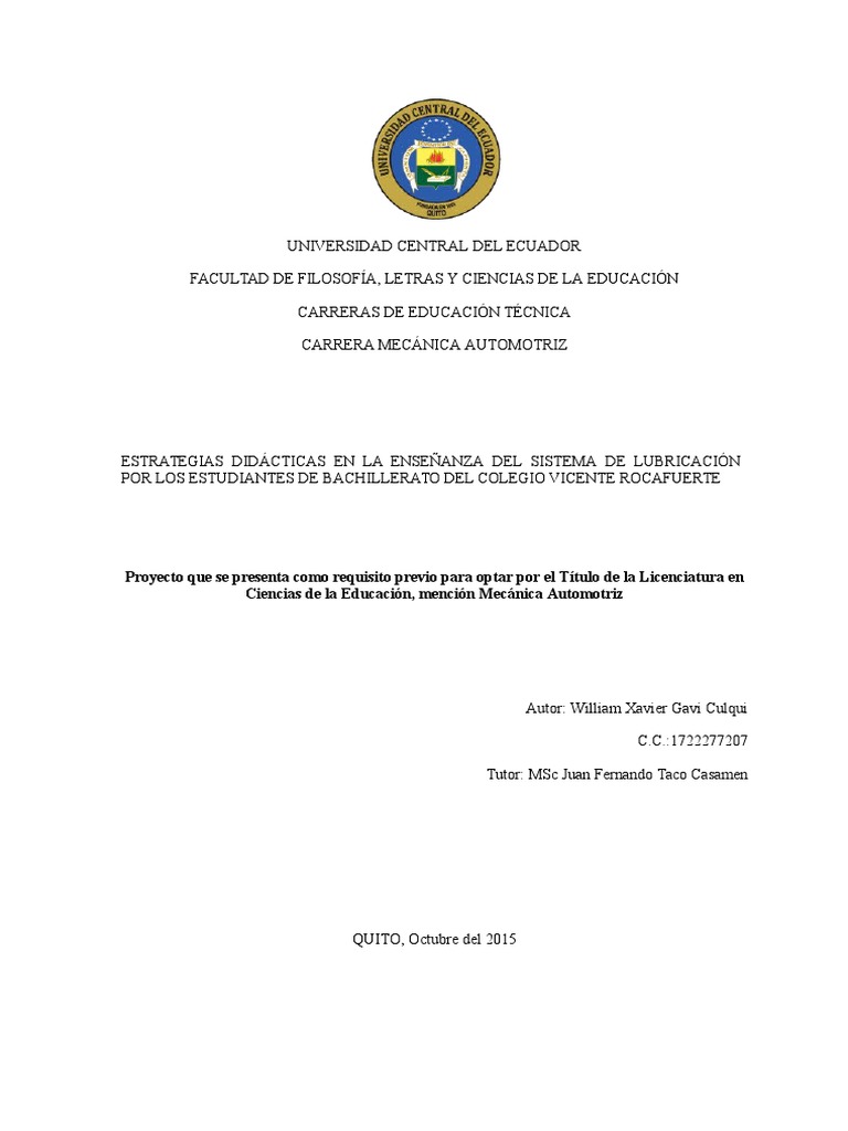Proyecto de Grado Final 2015 | Aprendizaje | Maestros