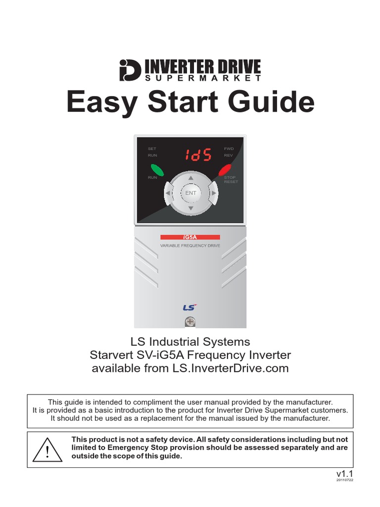 LS SV IG5A Easy Start Guide | PDF | Power Inverter | Switch