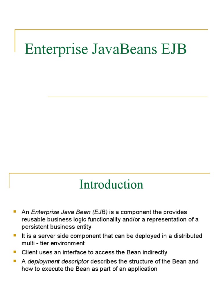 Understanding Enterprise JavaBeans (EJB) | PDF | Computer Science | Information Technology