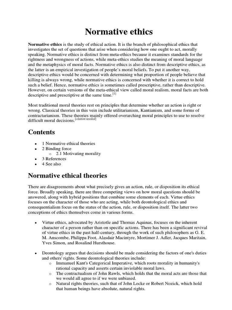 Normative Ethics | PDF | Stereotypes | Philosophical Theories