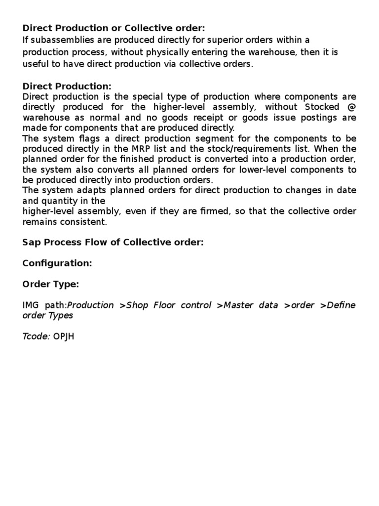 Direct Production or Collective Order | PDF | Business Economics ...